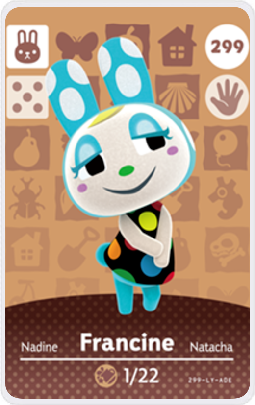 Francine - Villager NFC Card for Animal Crossing New Horizons Amiibo – NFC Card Store