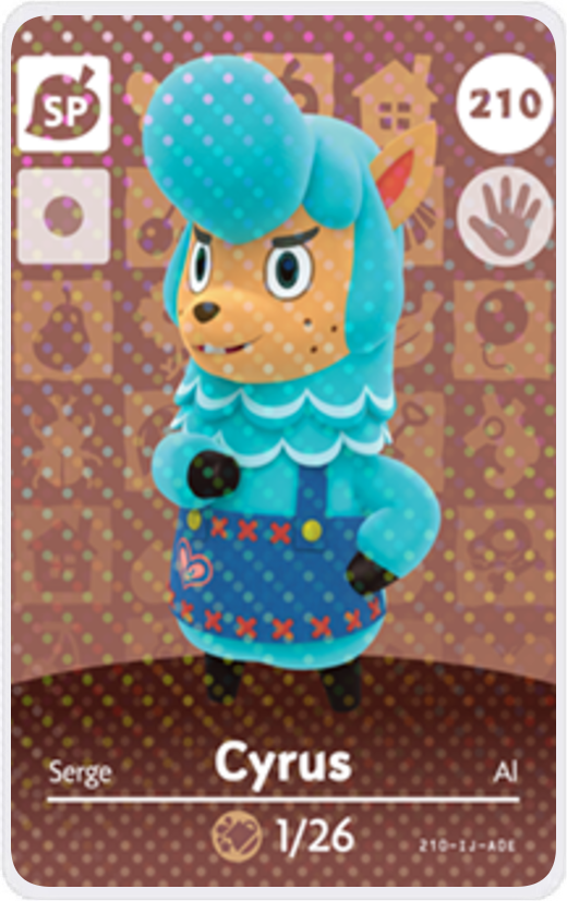 Cyrus - Villager NFC Card for Animal Crossing New Horizons Amiibo – NFC ...