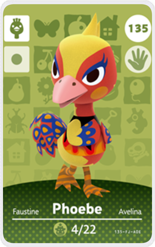 Phoebe - Villager NFC Card for Animal Crossing New Horizons Amiibo ...