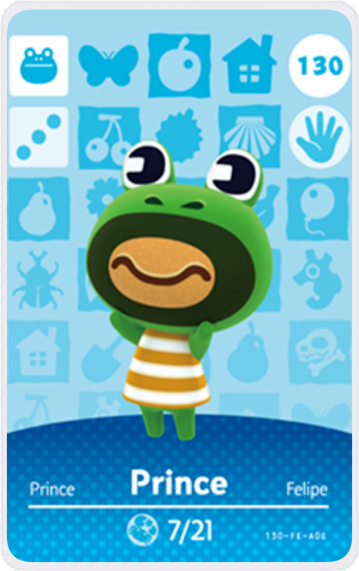 Prince - Villager NFC Card for Animal Crossing New Horizons Amiibo ...